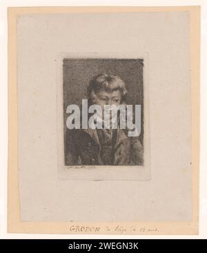 Self-portrait at the age of twelve., print maker: Jean-Michel Grobon ...