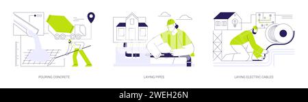 Residential building utilities installation isolated concept vector ...