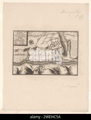 Map of castle Rheinfels and Sankt Goar, Anonymous, 1705 - 1728 print ...