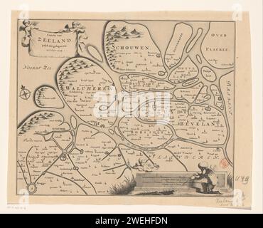 Map of Zeeland and Flanders, 1274, Anonymous, After Lieven van Thuyne ...
