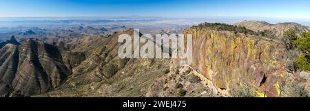 Panoramic photograph from the South Rim, Chisos Mountains. Big Bend ...