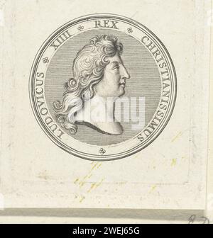 Penning with bust of Louis XIV, Gerard Edelinck, after Antoine Coypel ...