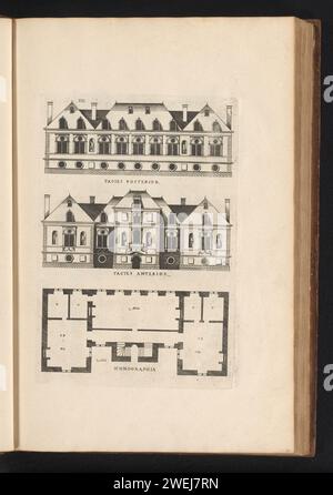 Front and rear facade and map, Jacques Androuet, 1559 Front and rear ...