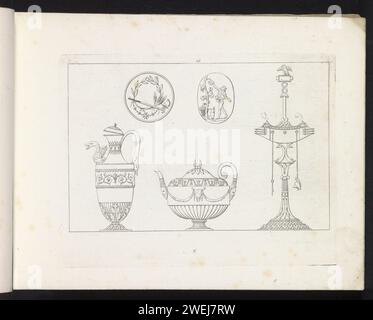 Medallion, cameo, two jugs and a standard; Designs for religious and ...
