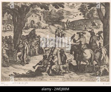 May: Hunting (Gemini), Antonio Tempesta, 1575 - 1613 print Landscape ...