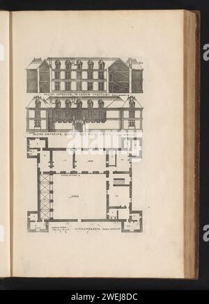 Front and rear facade and map, Jacques Androuet, 1559 Front and rear ...