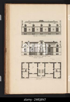 Front and rear facade and map, Jacques Androuet, 1559 Front and rear ...