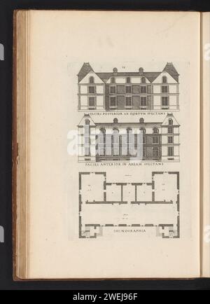 Front and rear facade and map, Jacques Androuet, 1559 Front and rear ...