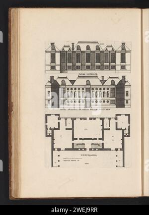 Front and rear facade and map, Jacques Androuet, 1559 Front and rear ...