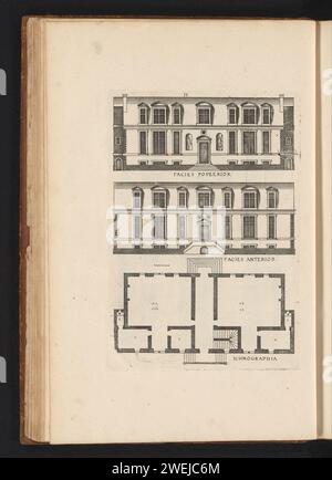 Front and rear facade and map, Jacques Androuet, 1559 Front and rear ...