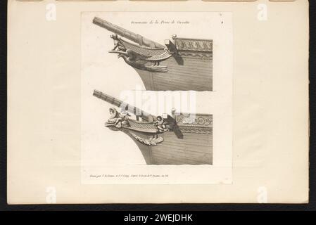 Two pre -stems of Korvetten, Joseph Coiny, After Pierre Ozanne, 1798 ...
