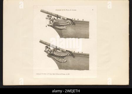 Two pre -stems of Korvetten, Joseph Coiny, After Pierre Ozanne, 1798 ...