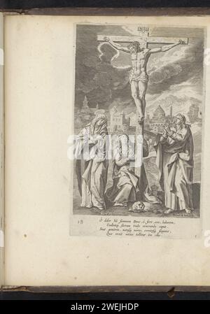 Christ is crucified, Pieter de Jode (I), After Maerten de Vos, 1646 print The cross is on the ...