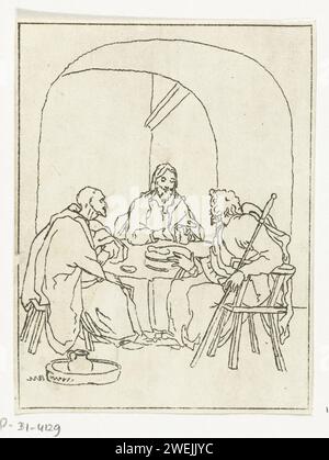 Meal in Emmaus, Anthonie van den Bos, after Unknown, 1778 - 1838 print ...