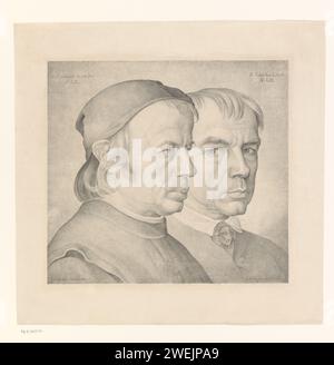 Double portrait of the Konrad brothers and Franz Eberhard, painter and ...