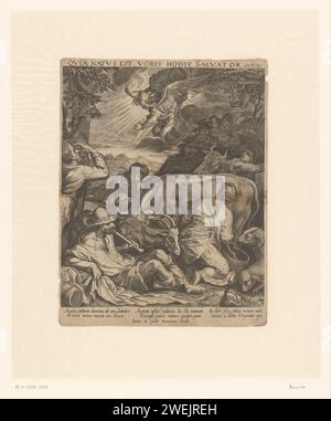 Abraham leaves for Shechem / Annunciation to the shepherds, Caelaturae ...