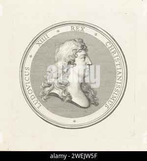 Medal with bust of Louis XIV, Front of a medal with bust and profile of ...
