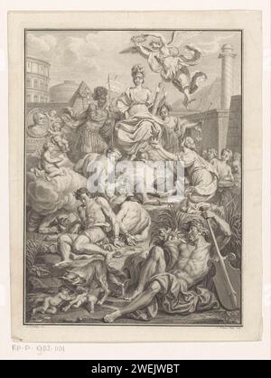 River god Tiber and the Lupa Romana, Raphaël Sadeler (II), 1623 print ...