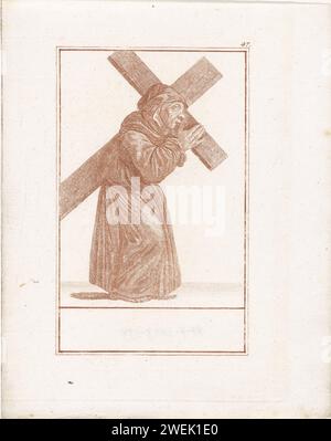 Monnik with a cross, Jacob Gole, after Cornelis Dusart, 1693 - 1700 ...