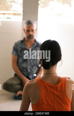 taiji instructor meditating after training Stock Photo - Alamy
