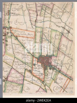 Map of the Delfland Water Board, with Delft and the surrounding area ...