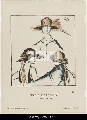 Accessories, Porter Woodruff, 1921 Three women with hats from Camille ...
