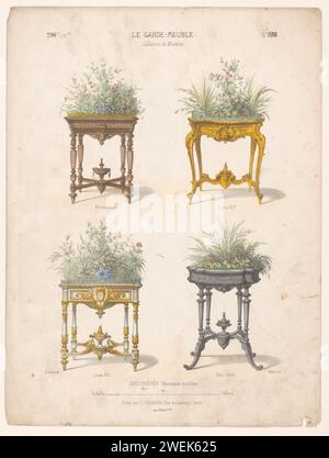 Four tables, Renaissance / Louis XIV / Louis neo-grec. Print from 200th ...