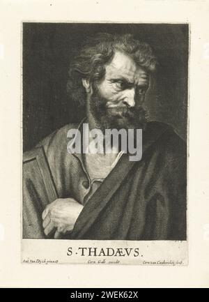 Judas taddeüs, c. 1640 - 1680 print Antwerp paper engraving the apostle ...