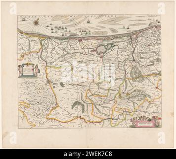 Map of the Western part of Flanders, Anonymous, 1720 - 1775 print Map ...
