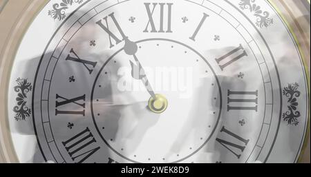 Image of clock ticking over cityscape Stock Photo - Alamy