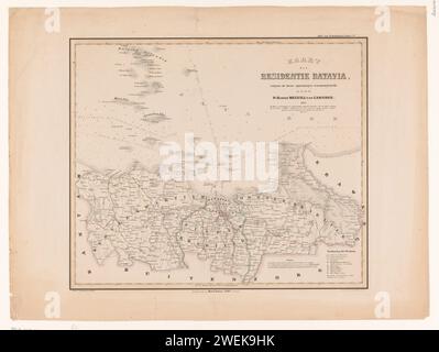 Map of the Batavia Residence on Java, F. Cronenberg, 1853 print At the ...