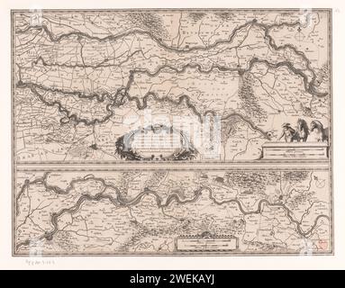 Map of a part of the course of the Rhine, De Waal and De Maas ...