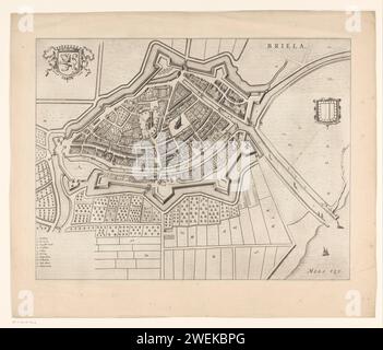 Map of Brielle, Anonymous, 1652 print Map in a nutshell perspective. At ...