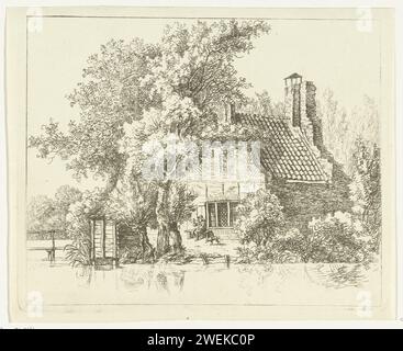 Smoking man on a bench for the ruin of the house snatburg in Maarssen ...