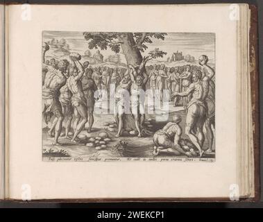 The two elders are bound to a tree and stoned to death by two ...