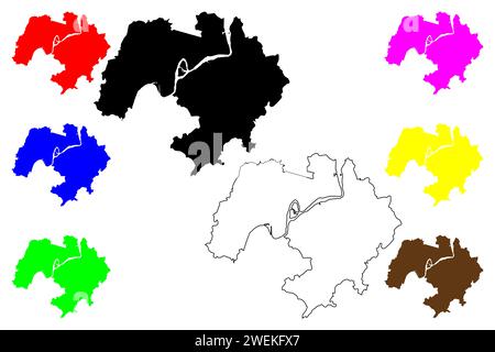 City Map Wuhu China Asia vector illustration Stock Vector Image & Art ...