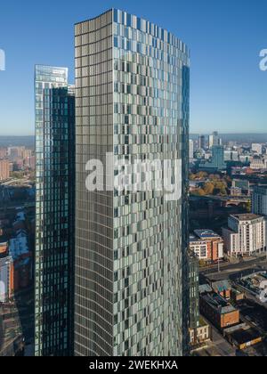 Aerial image of Manchester skyline featuring River Street Tower Stock ...