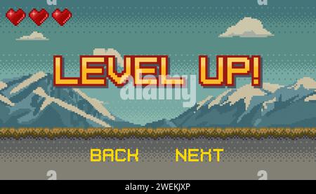 Videogame landscape. 2d video game forest background, arcade play ...