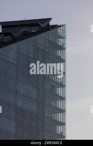 Zoomed close up of No. 1 Deansgate in Manchester, UK. The tallest steel ...