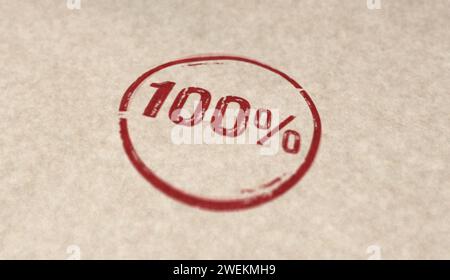 100% 100 percent stamp icons in few color versions. Full hundred ...
