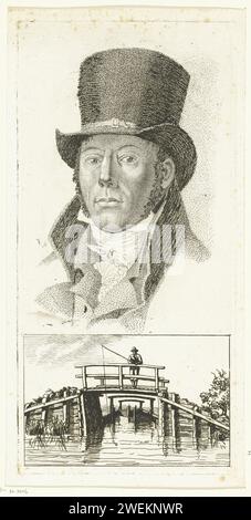 Portrait of Jacob Ernst Marcus with top hat, Anthonie van den Bos ...