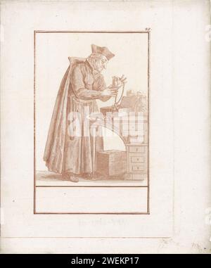 Monnik with a cross, Jacob Gole, after Cornelis Dusart, 1693 - 1700 ...