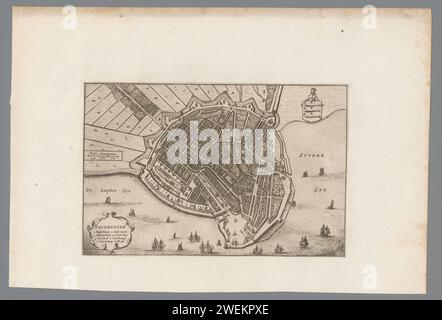 Map of Enkhuizen, Anonymous, 1632 print paper etching maps of cities Enkhuizen Stock Photo - Alamy