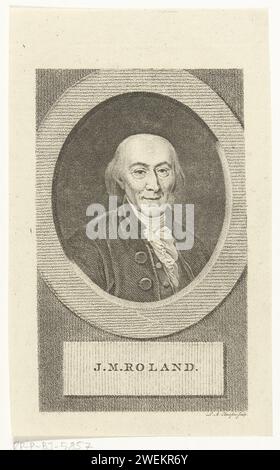 Portrait of Jean-Marie Roland de La Platière, Text in German in the ...