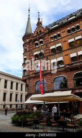 Oslo, Norway -August 18, 2023: Tourists and locals walk in the Oslo ...