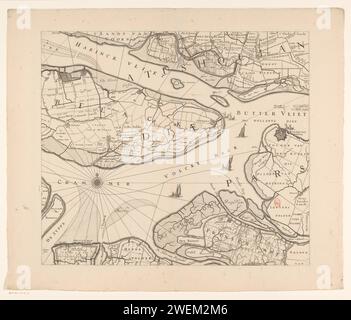 Map of Tholen in Zeeland, Anonymous, 1753 print At the bottom right a ...