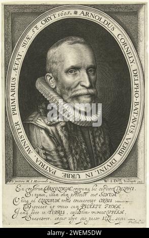 Portrait of pastor Arnold Cornelisz. Crusius at the age of 58, Willem ...
