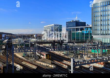 Aerial view of Cardiff Central Station, Cardiff, Wales Stock Photo - Alamy