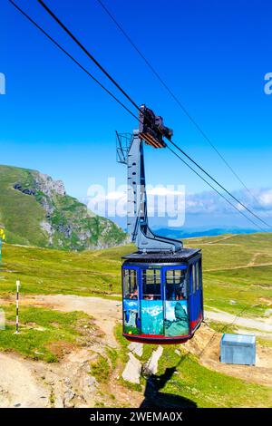 Cable car in Bucegi Natural Park in the Southern Carpathians Mountains ...