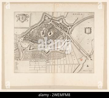Map of Brielle, Anonymous, 1652 print Map in a nutshell perspective. At ...
